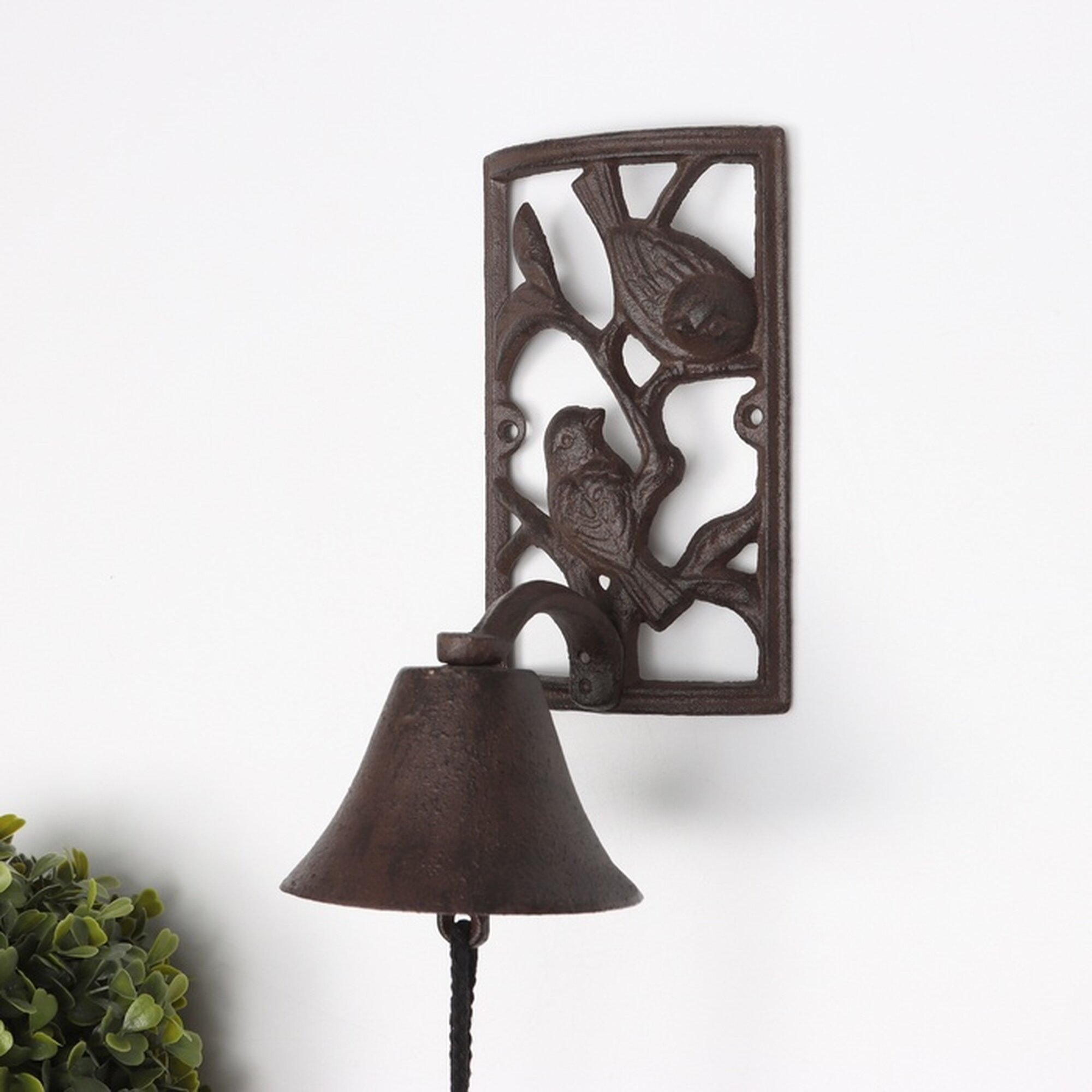 Колокол сувенирный чугун "Две птички на веточке" 24х15,5х11 см