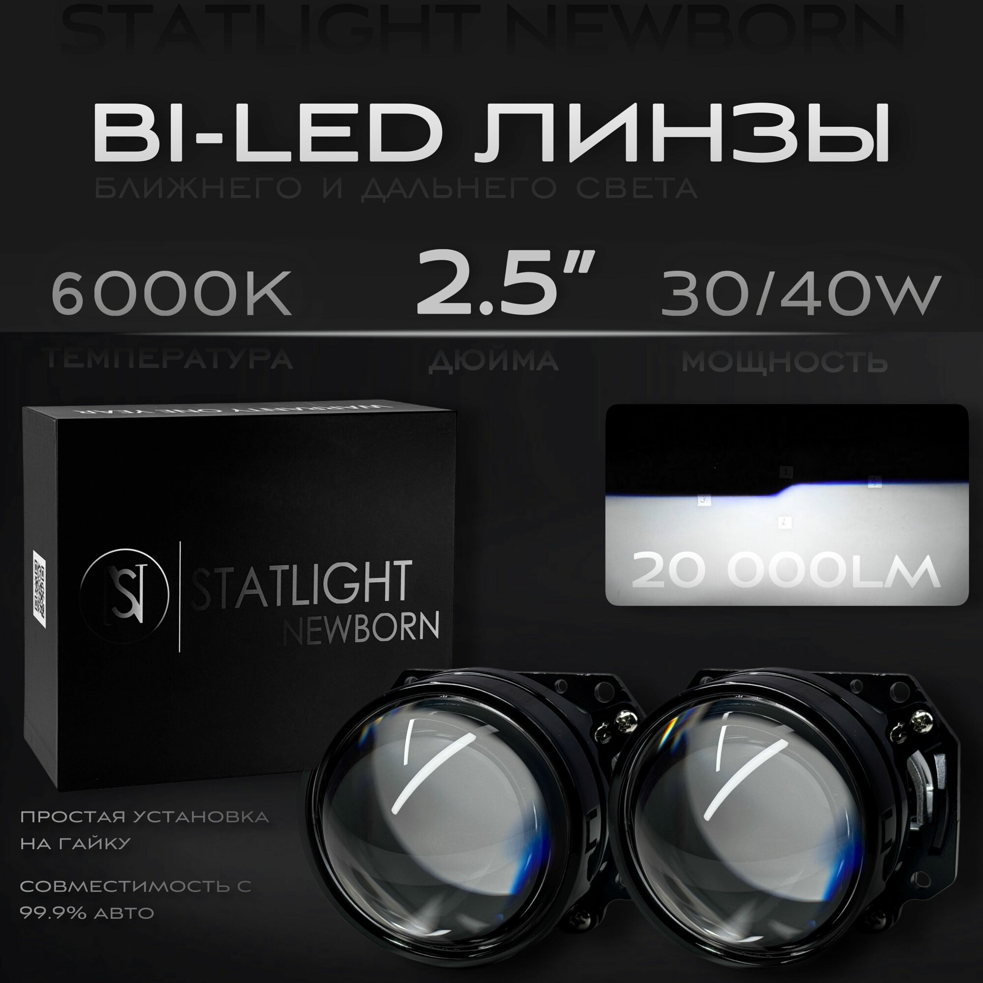 Светодиодные Bi Led модули Statlight Newborn 2.5 дюйма