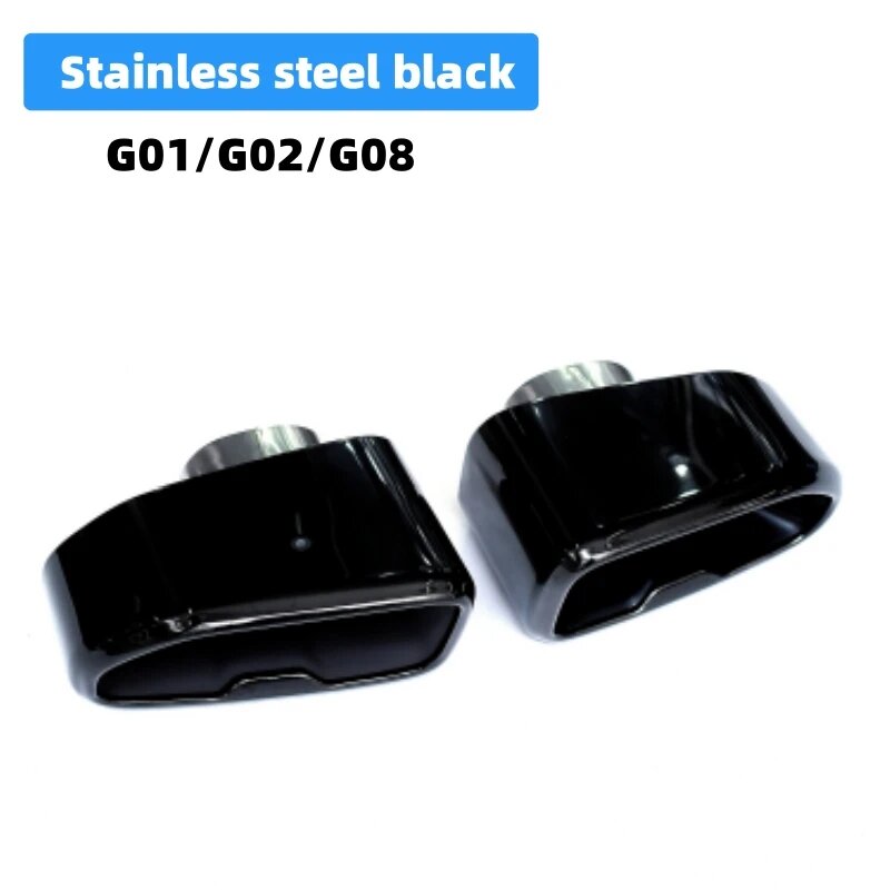 1 пара для BMW X3 X4 G01 G02 G08, обновленная выхлопная труба 2018-2021, насадка с квадратным наконечником, глушитель из нержавеющей стали, выхлопная головка