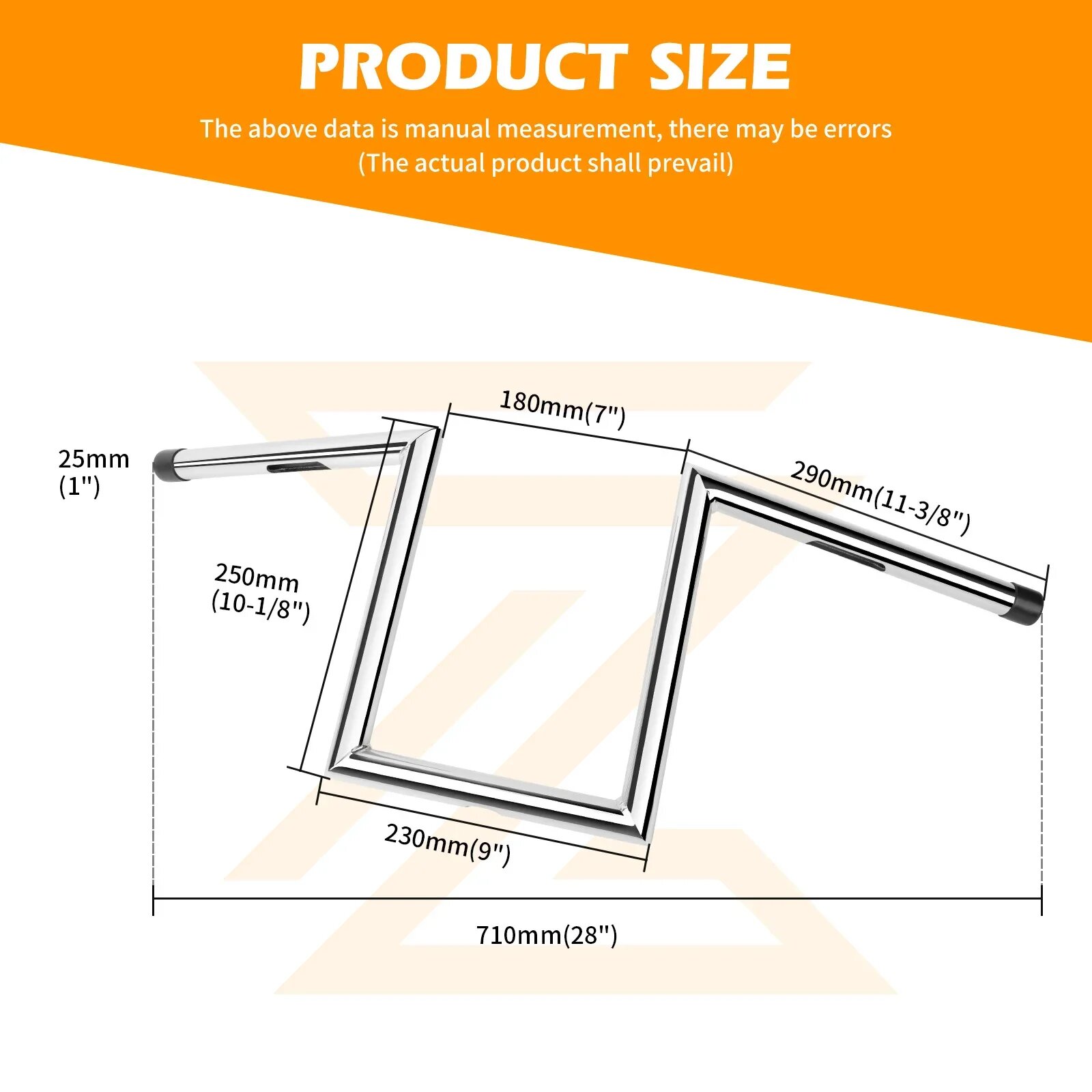 Хромированный руль Z-Bars 1 дюйм для Harley Yamaha Suzuki Kawasaki Chopper Bobber Sportster XL883 1200 Softail Dyna