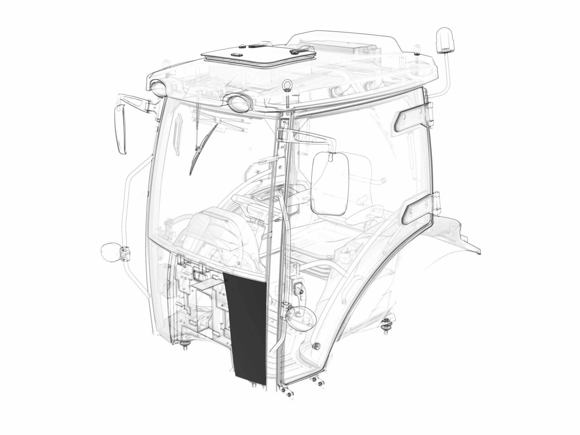 Стекло кабины SHKE переднее левое тракторов SERIES TB