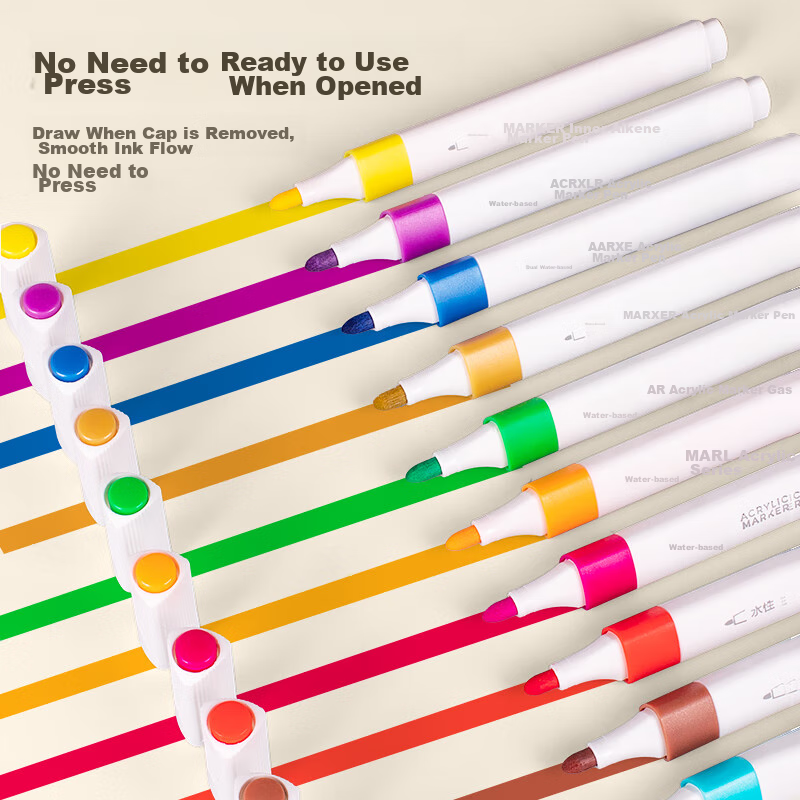[Lowest Price Online] TRUECOLOR ZC639-60 Single-Head Water-Based Acrylic Marker, PP Box Packaging, Waterproof, Quick-Drying, for Children And Students, Hand-Drawn Graffiti, Painting, Watercolor Pen, Colored Brush