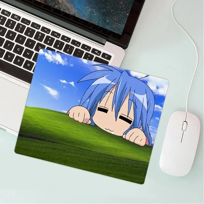 Lucky Star коврик для мыши аниме Konata Izumi настольный коврик для ноутбука, планшета, ПК, компьютерные компоненты, милый ковер, кавайный коврик, синие коврики для стола