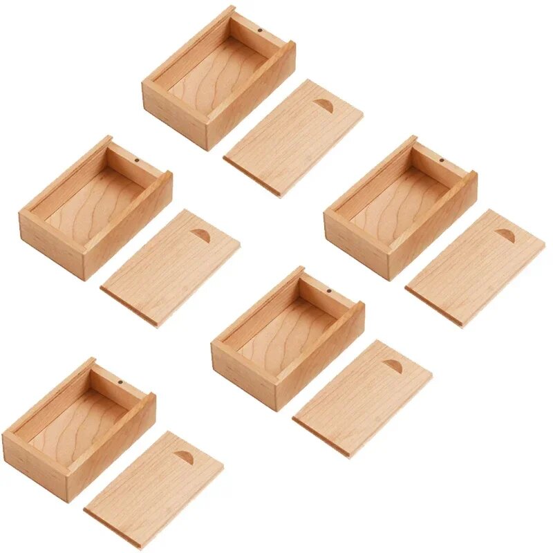 Набор из 5 деревянных коробок AUERHAHN для ювелирных изделий Бежевый, Maple Wood