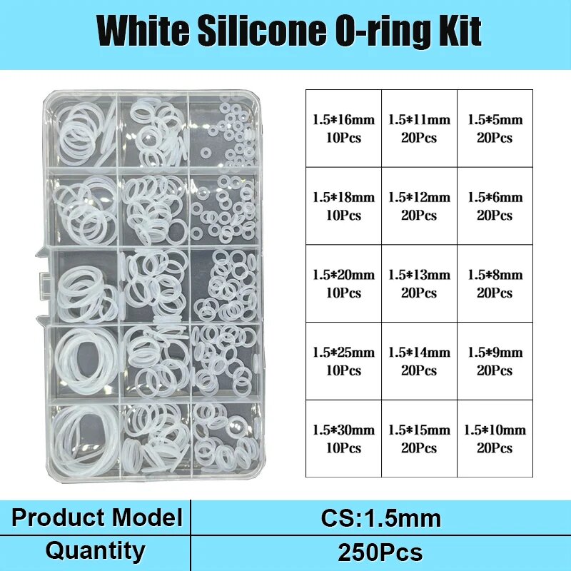 Комплект силиконовых O-ring 1.5 мм, 250 шт.
