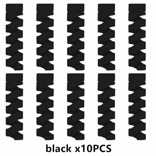 Протектор кабеля Kerokuru силиконовый 10 PCS Black