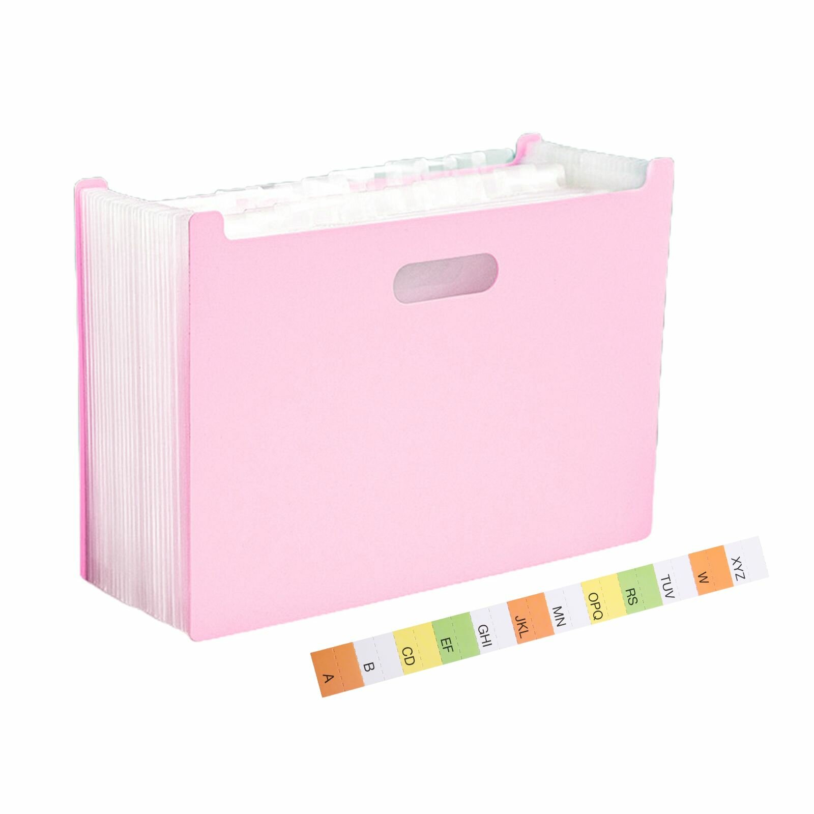 Папка, A4 вертикальный аккордеон с 13 расширяемыми папками - розовый