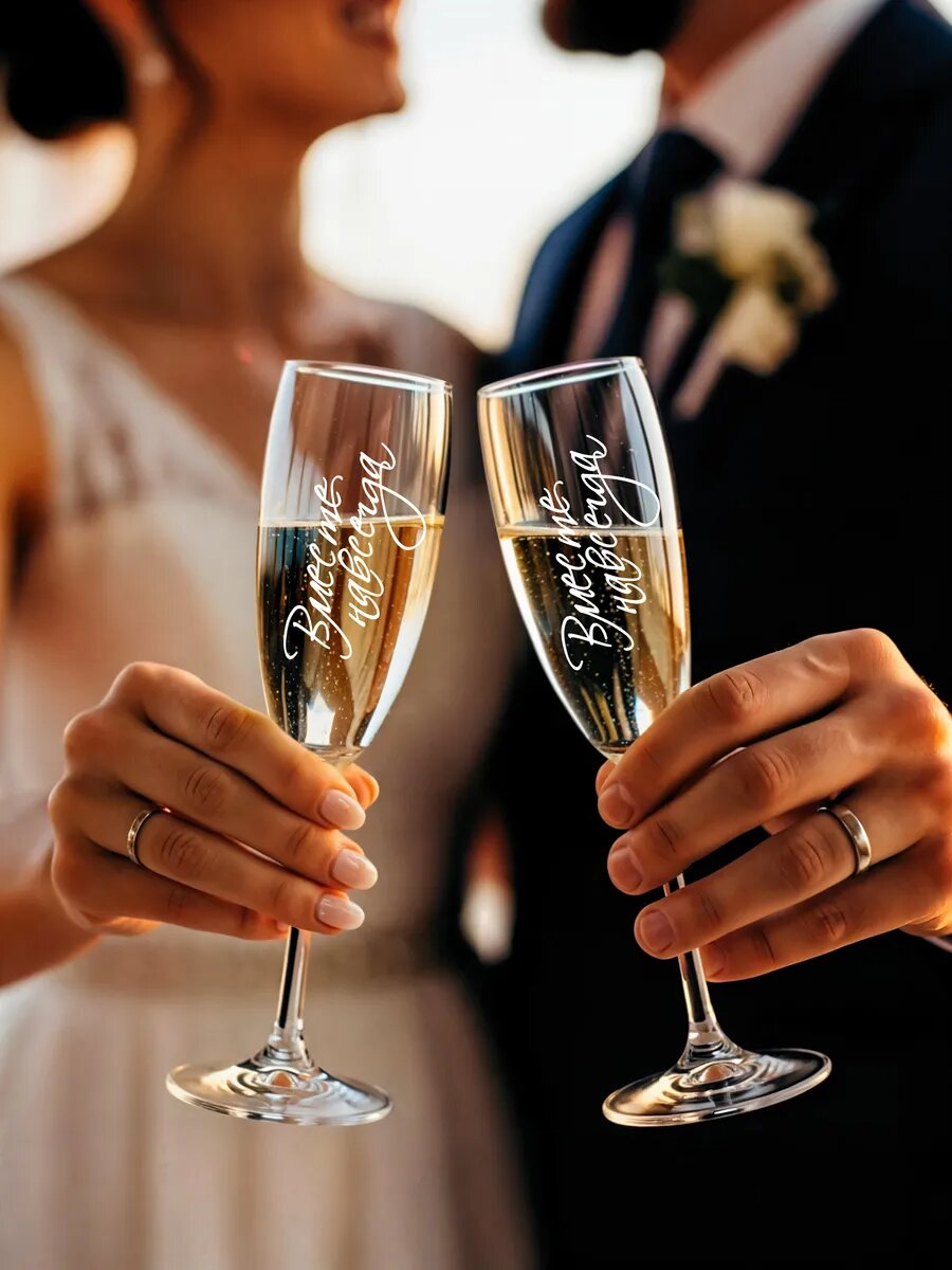 Подарок Свадебные бокалы молодоженов фужеры для шампанского