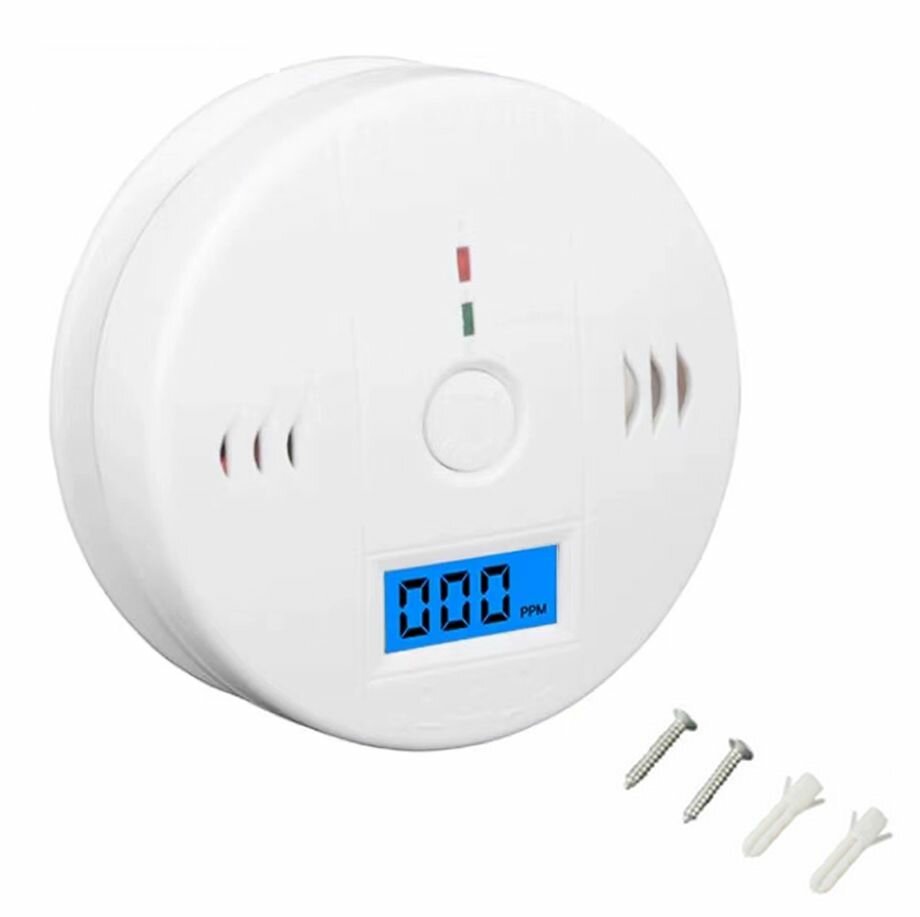 Автономный датчик угарного газа для помещений с сигнализацией (85Дб) - Страж Газ VIP-910Q - экран, светозвуковая сирена в подарочнй упаковке