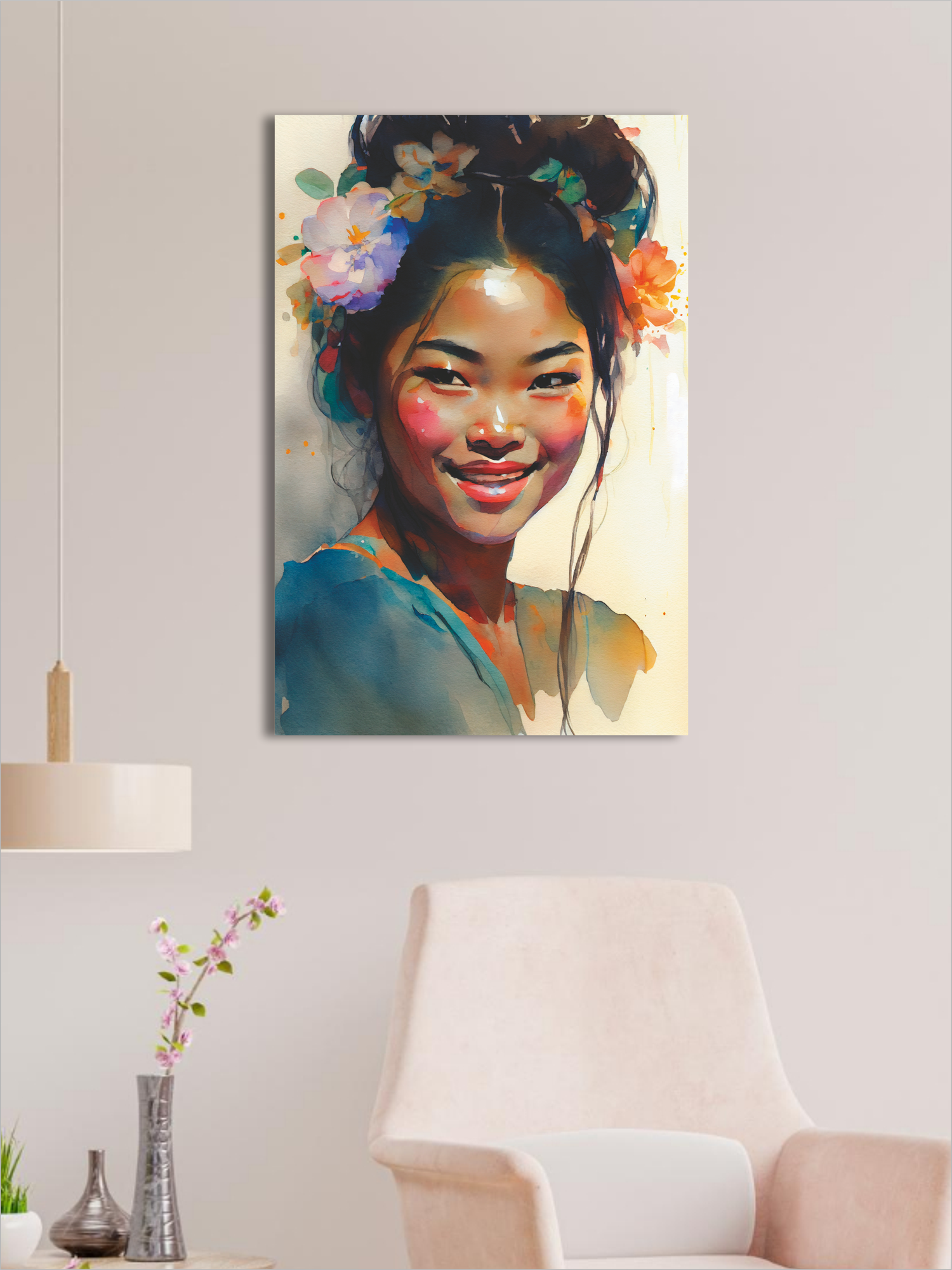 Картина на стену вертикальная для интерьера, Портрет девушки, 50х75 см Art IrbisPrint натуральный холст на подрамнике