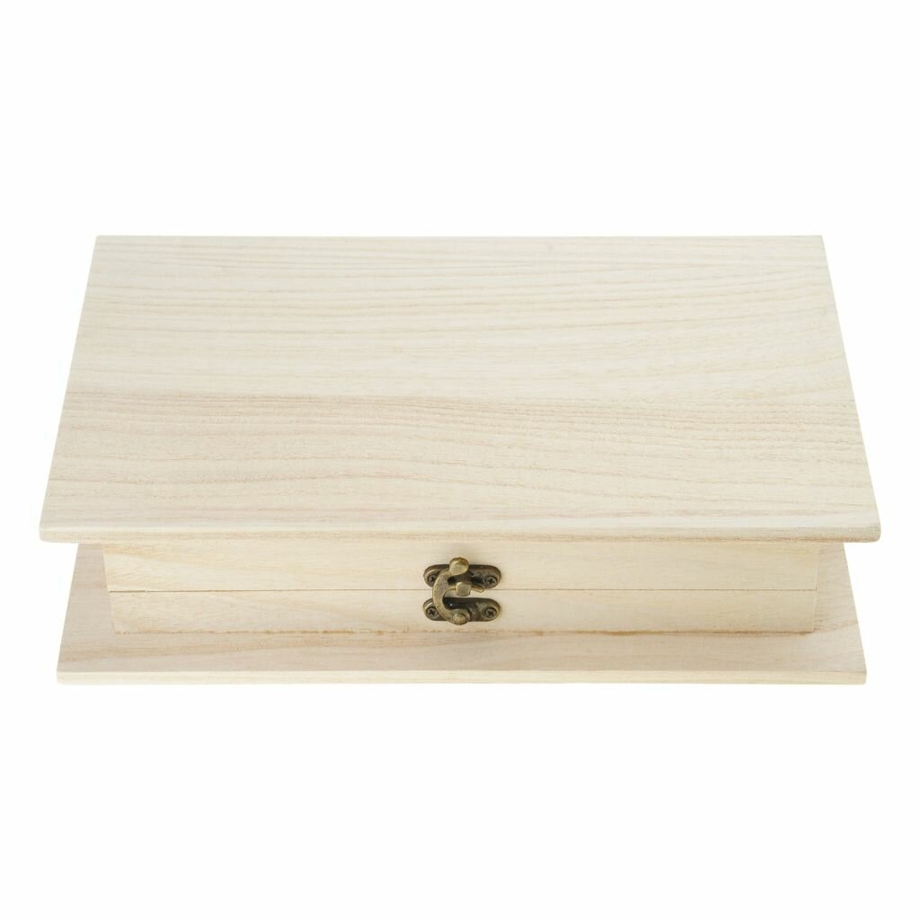 Коробка для книг цвета жженой павловнии деревянная коробка-небольшой размер (размер наружного диаметра 28*18*7 см)