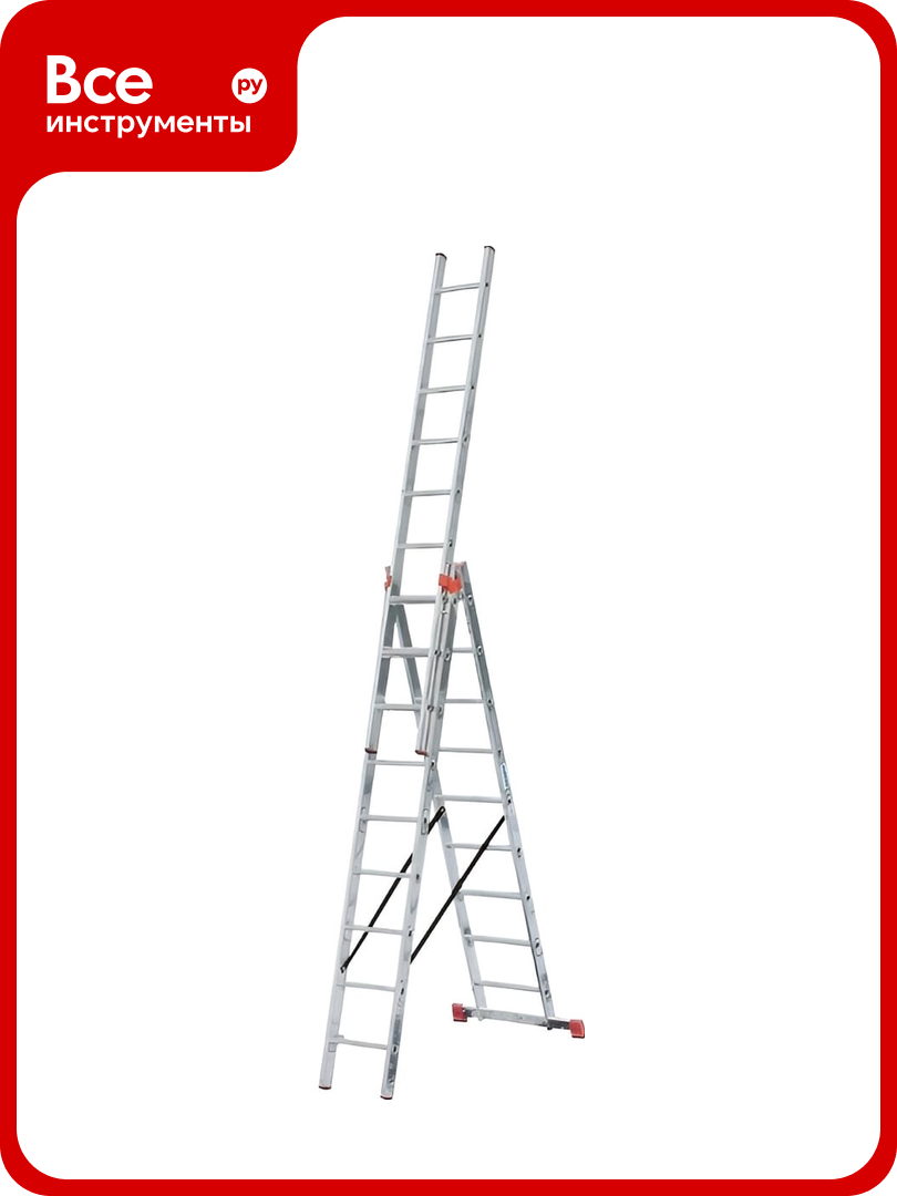 Универсальная лестница из трёх частей Krause TRIBILO 3х9 перекладин 129673