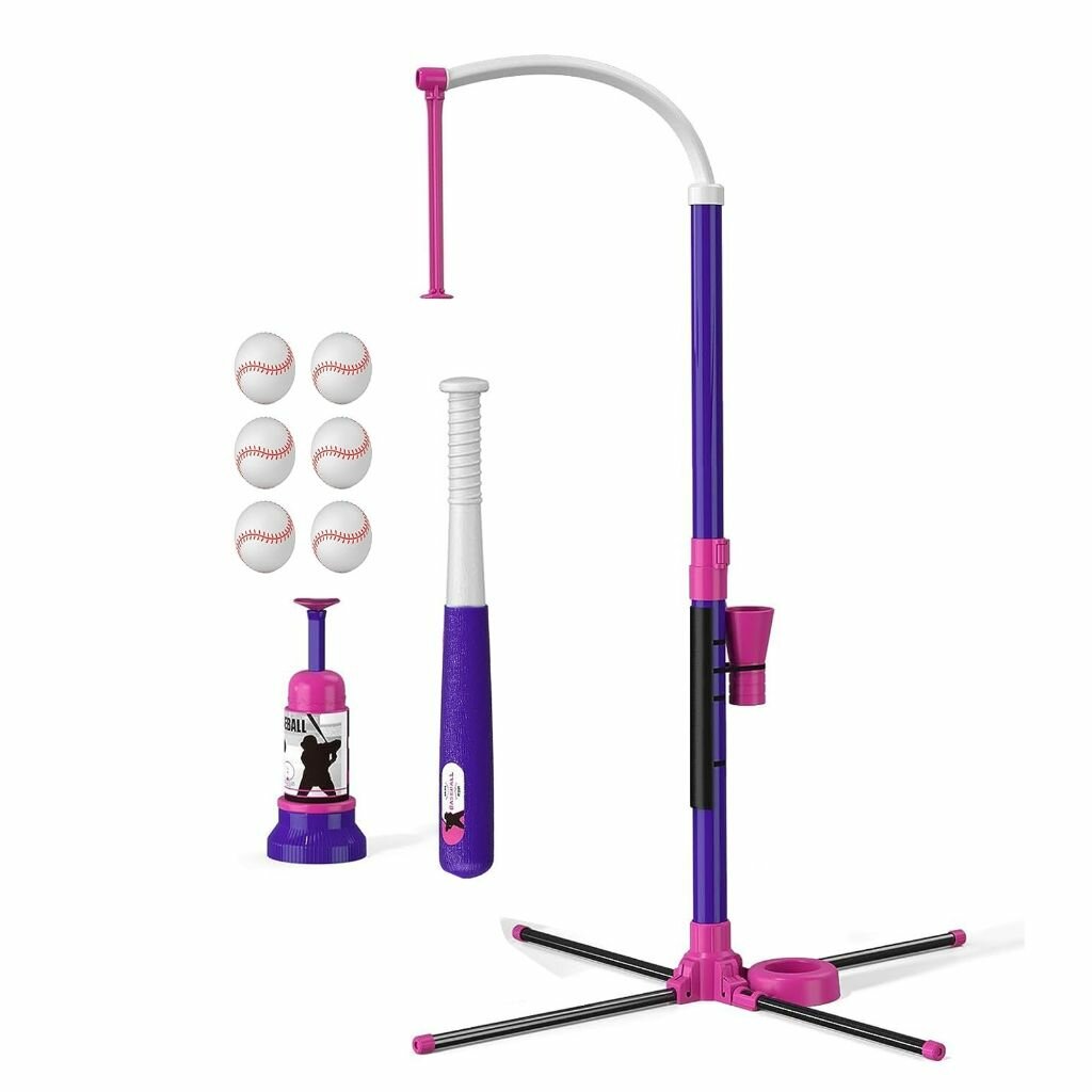 Набор для бейсбола с ти, подставкой, мячами и запускателем