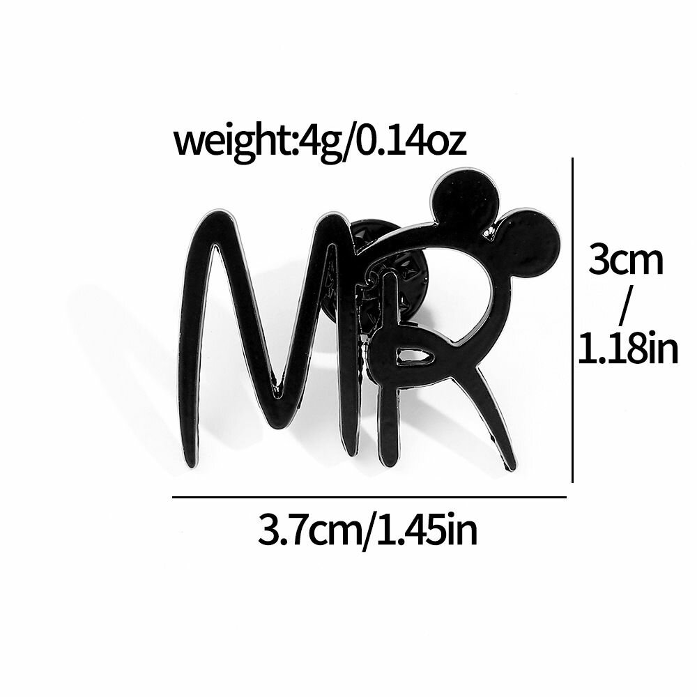 MINISO Милая мультяшная креативная черно-белая брошь с Микки Маусом, голова Микки, металлический значок, аксессуар, булавка, украшение для одежды и сумки