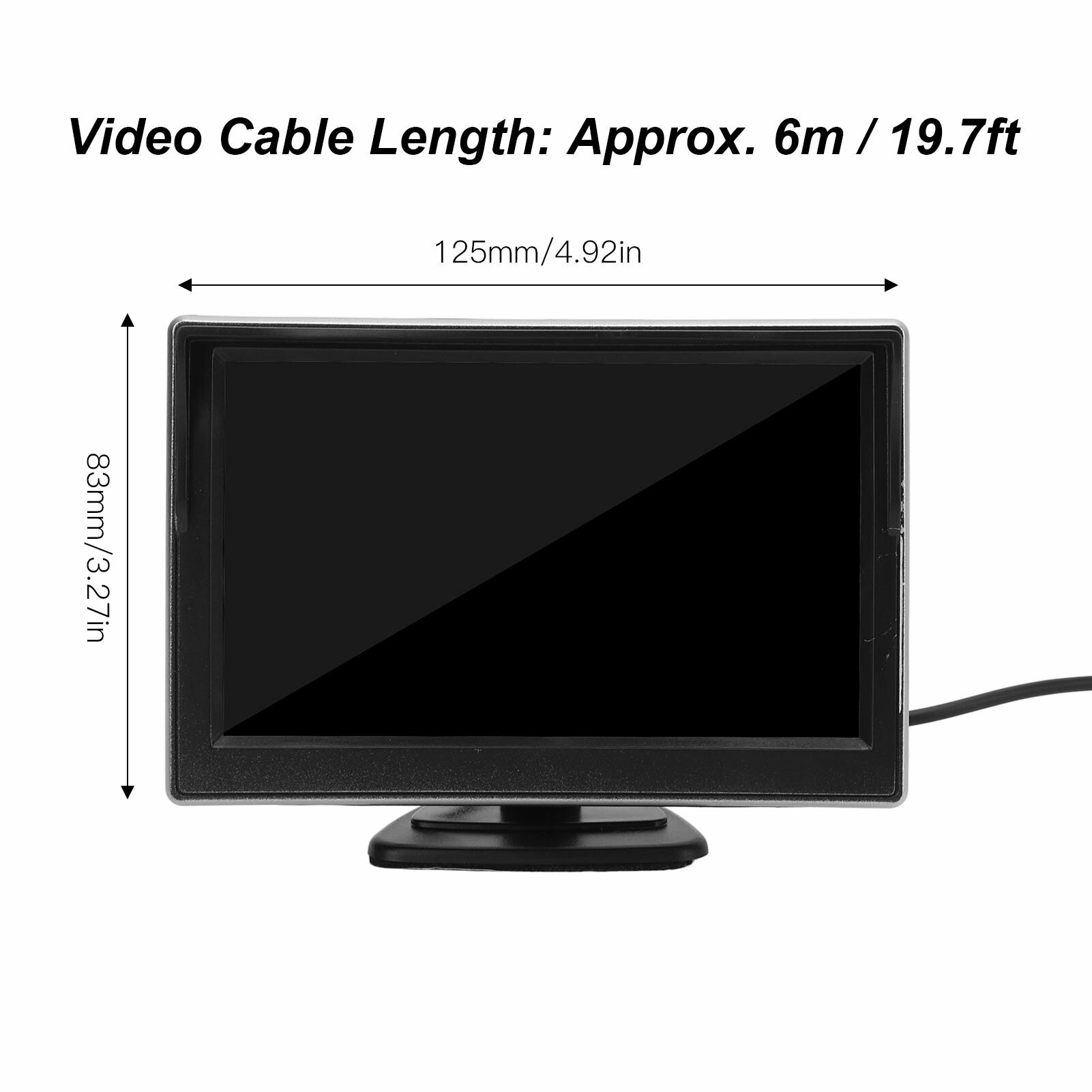 Системный комплект резервной камеры 5-дюймовый монитор заднего вида V1 V2 Видеовход высокой четкости 12‑24 В для камеры номерного знака автомобиля