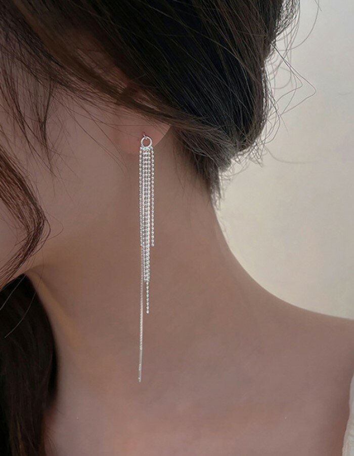 Серьги цепочки, с подвесками