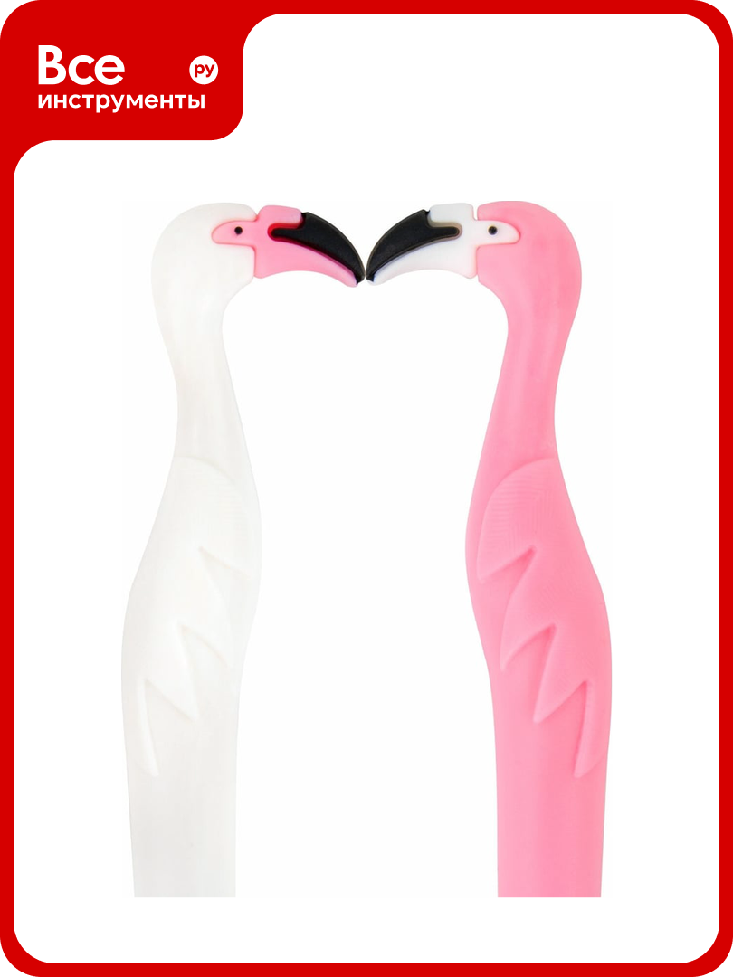 Фигурная шариковая ручка юнландия Фламинго мягкий силиконовый корпус, ассорти, синяя, 0.7 мм 143775