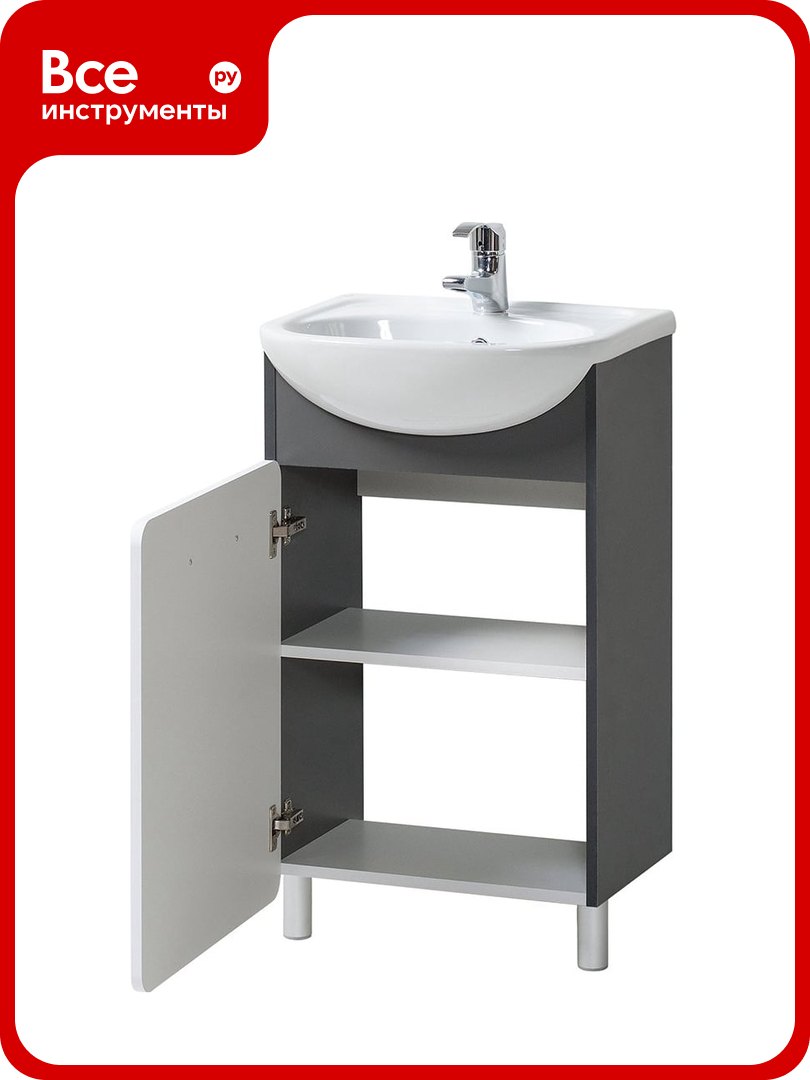 Тумба для ванной Акваль Сеул 50 см сеул.50.50.27. N, керамика