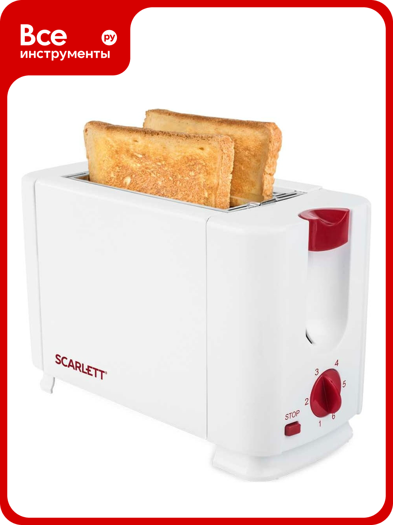 Тостер Scarlett SC-TM11013, пластик, для поджарки хлеба, для крошек сохраняет стол чистым