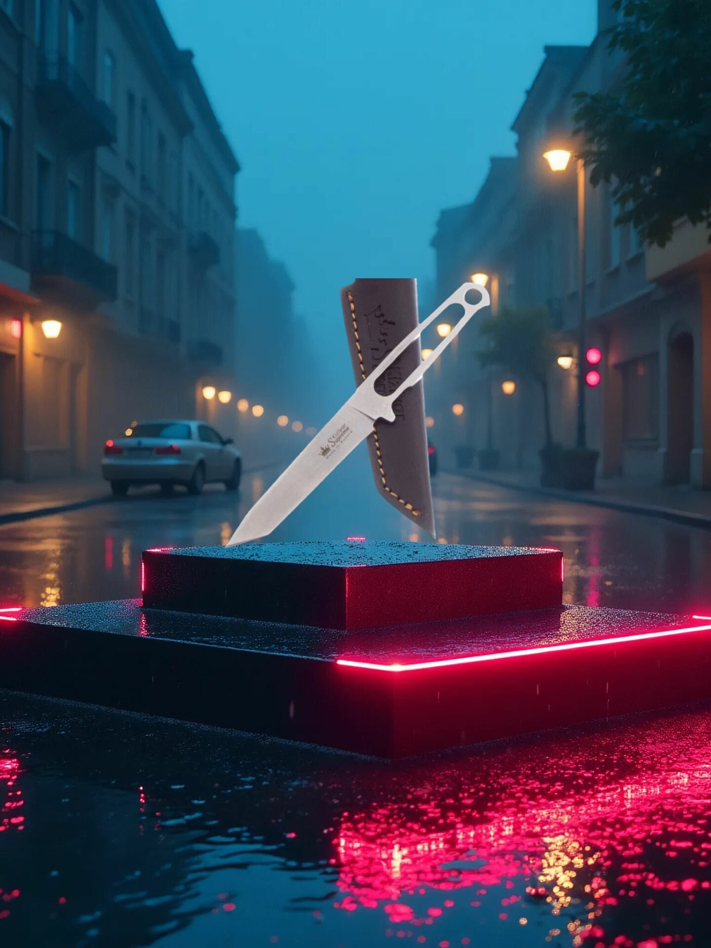 Нож туристический Kizlyar Supreme Aggressor mini AUS-8 StoneWash, ножны кожа