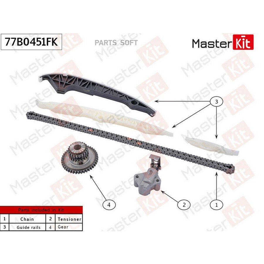 MASTERKIT 77B0451FK 77B0451FK Комплект цепи ГРМ VAG CHHA/CHHB TIGUAN/GOLF 17- ()