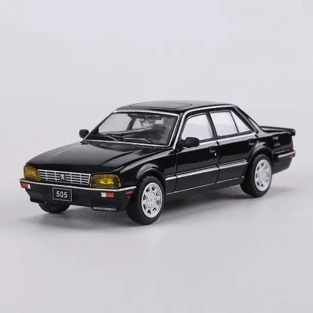 DCT 1/64 Peugeot 505 Sedan Alloy Car Литые игрушечные машинки Модель автомобиля Миниатюрная масштабная модель автомобиля для детей