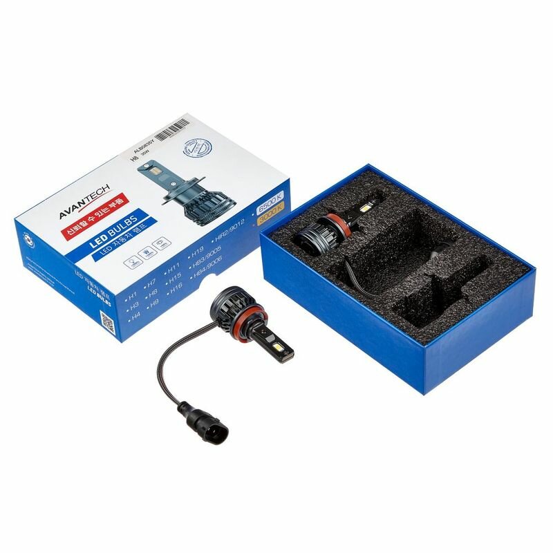 Лампа светодиодная LED Avantech H8 12V 35W, 4300K 3500lm (комплект 2 шт.) арт. ALB0835Y