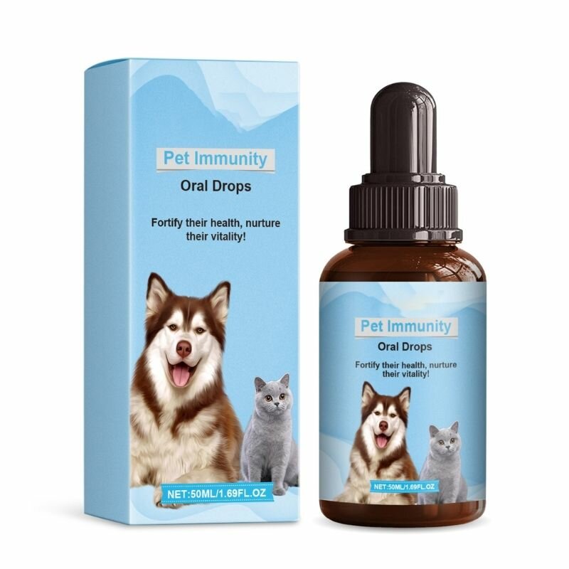 (1 флакон) 50 мл оральных капель для иммунитета домашних животных (на ночь)