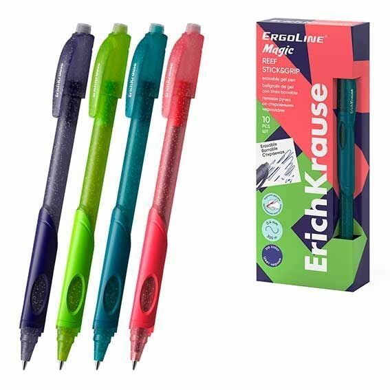 Ручка гелевая Erich Krause "Пиши-Стирай", ErgoLine, "Magic Stick&Grip Reef", синяя, 0,5 мм,1 шт