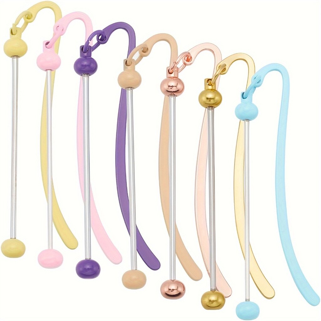 Набор из 7 красочных брелоков из бисера, аксессуары для закладок ручной работы из бисера