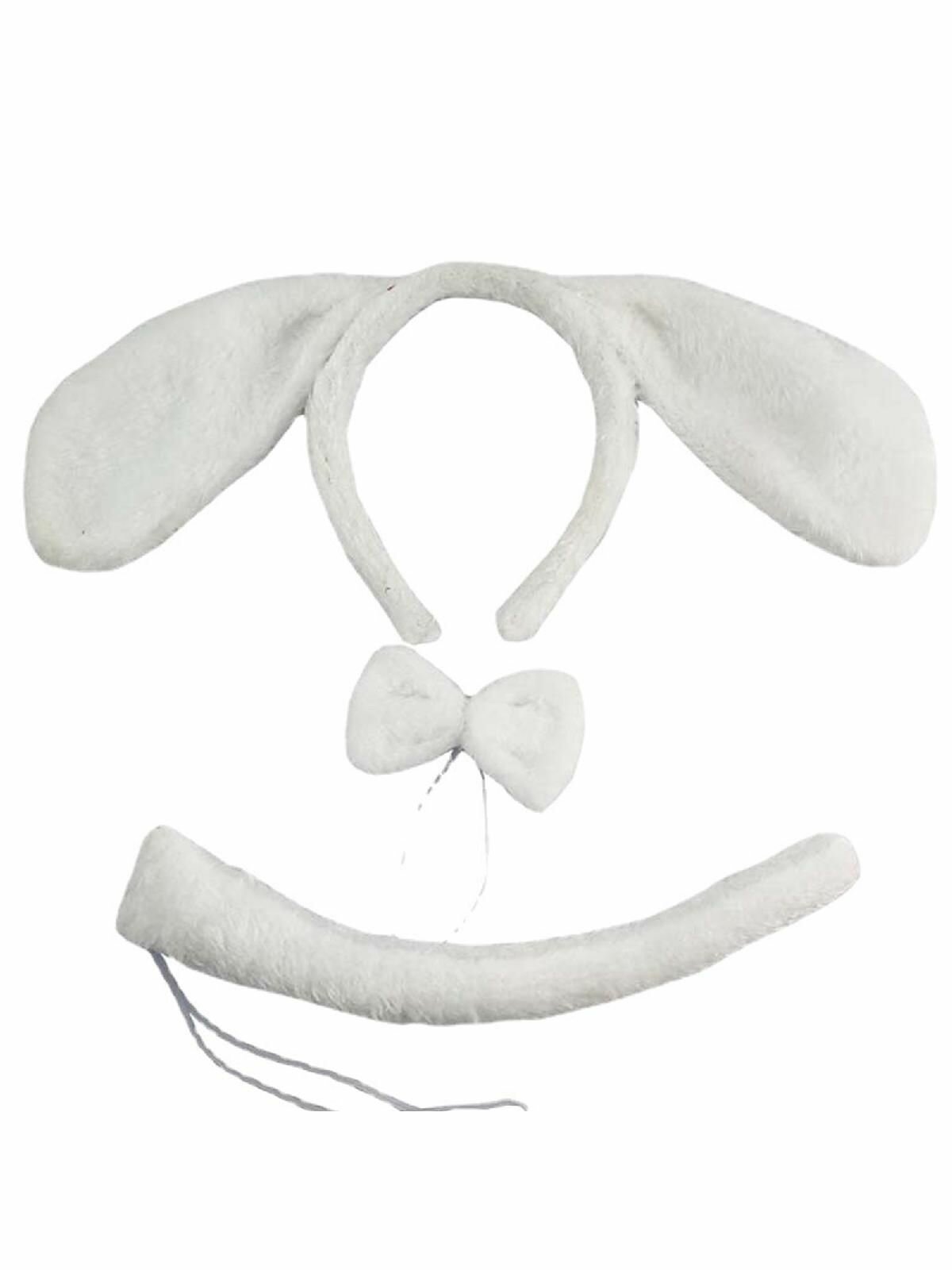 Лолита набор ушки и хвост для собак, Белый
