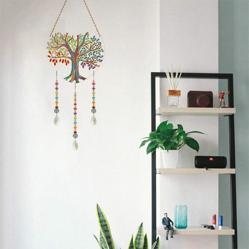 Декоративная роспись ветряными колокольчиками из ПВХ, вышитая бисером PFL03