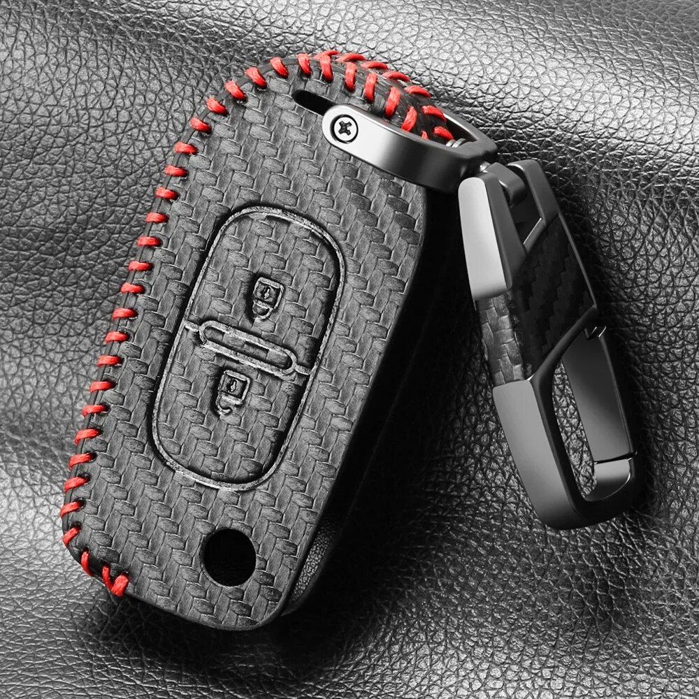 Кожаный автомобильный откидной чехол для ключей, защитный чехол-держатель, брелок для ключей для Renault Sandero Duster Megane Kangoo Captur 2 Buttons
