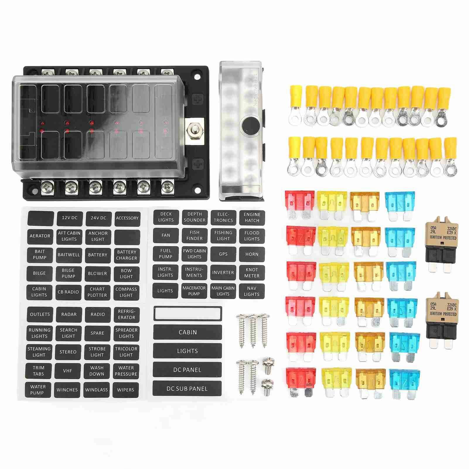 12-ходовой блок предохранителей 100A для авто/яхт