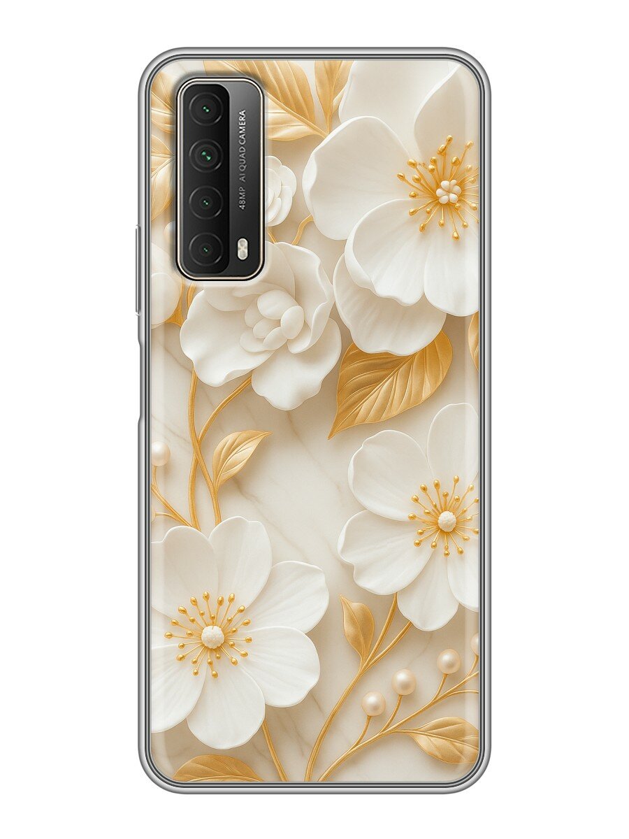 Чехол для Huawei P Smart (2021) с принтом женский принт цветы (Хуавей П Смарт 2021)