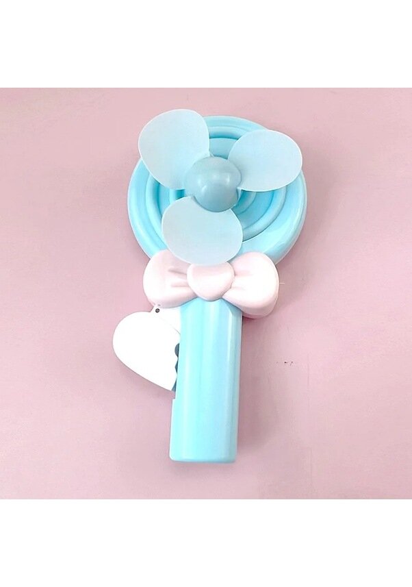 Мини-вентилятор с мультяшным леденцом-прессом для детей — розовый, сезонный, ручной, активируемый нажатием, весёлый и развлекательный подарок