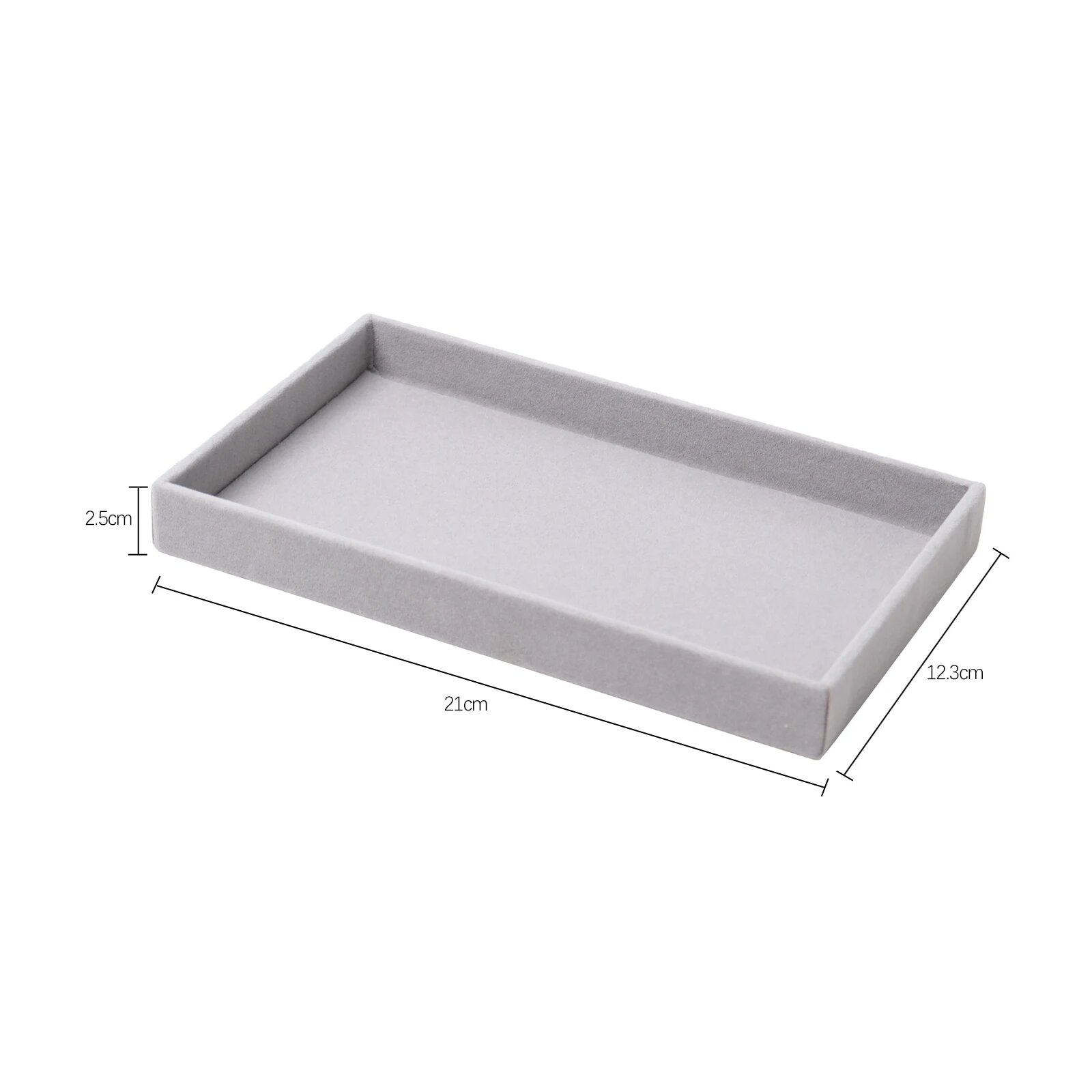 Бархатный поднос для украшений серый/бежевый MMJYSLIM