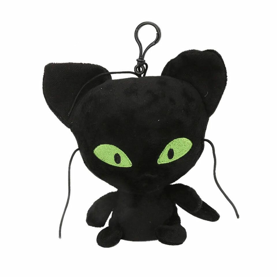 Пушистая игрушка божья коровка, Леди Баг черная кошка 15 см W