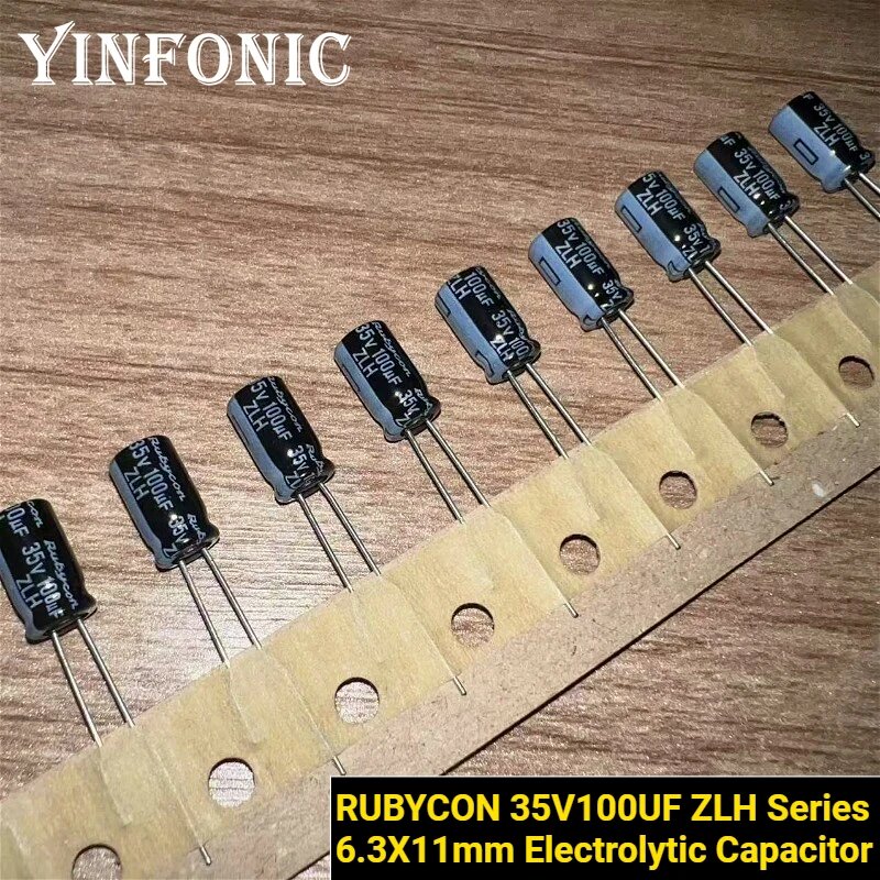 RUBYCON 35V 100UF, 20шт, алюминиевые конденсаторы
