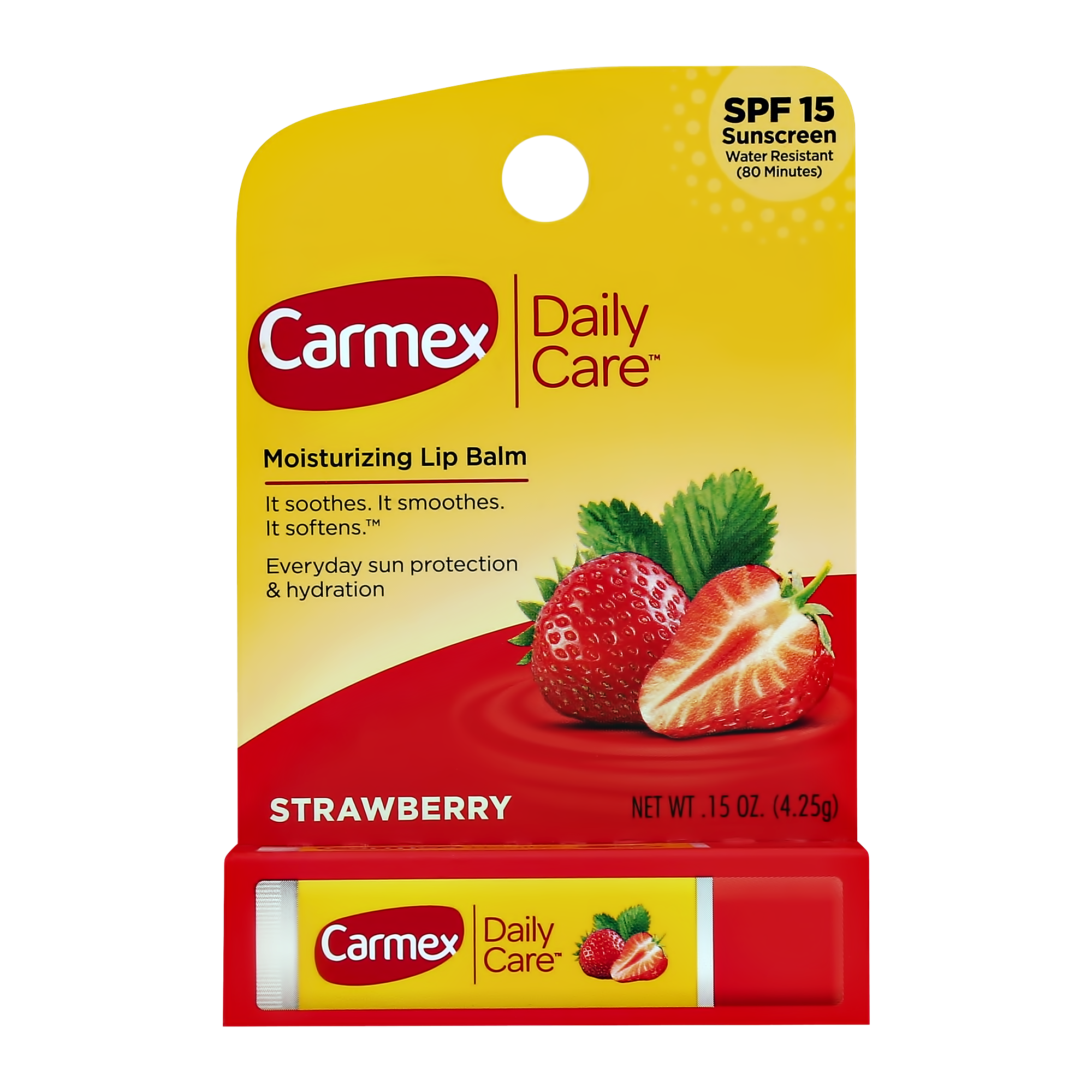 Бальзам для губ CARMEX с ароматом клубники в стике SPF-15 4,25 г