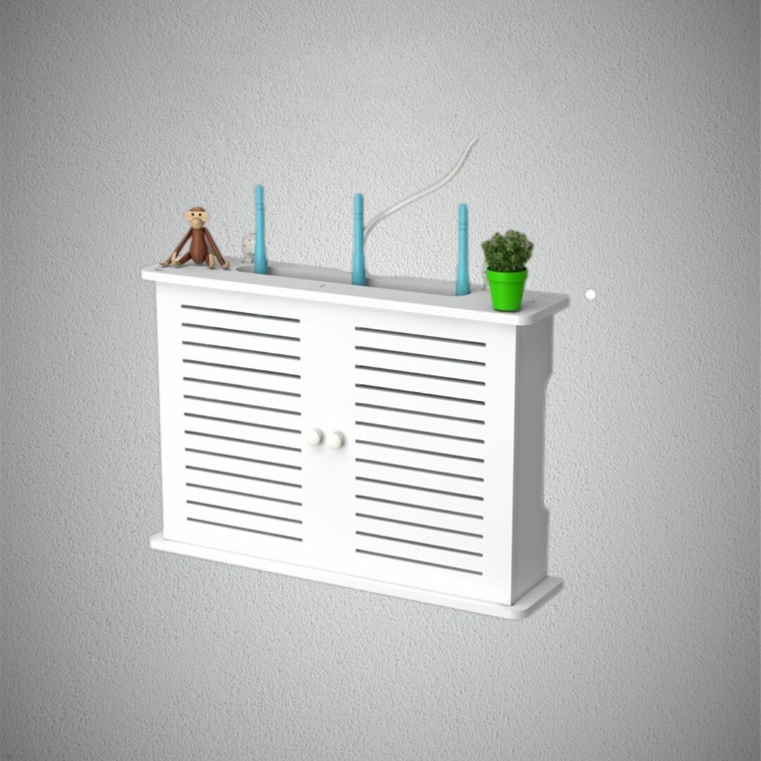 Полка для роутера wifi шкафчик ящик для проводов белый