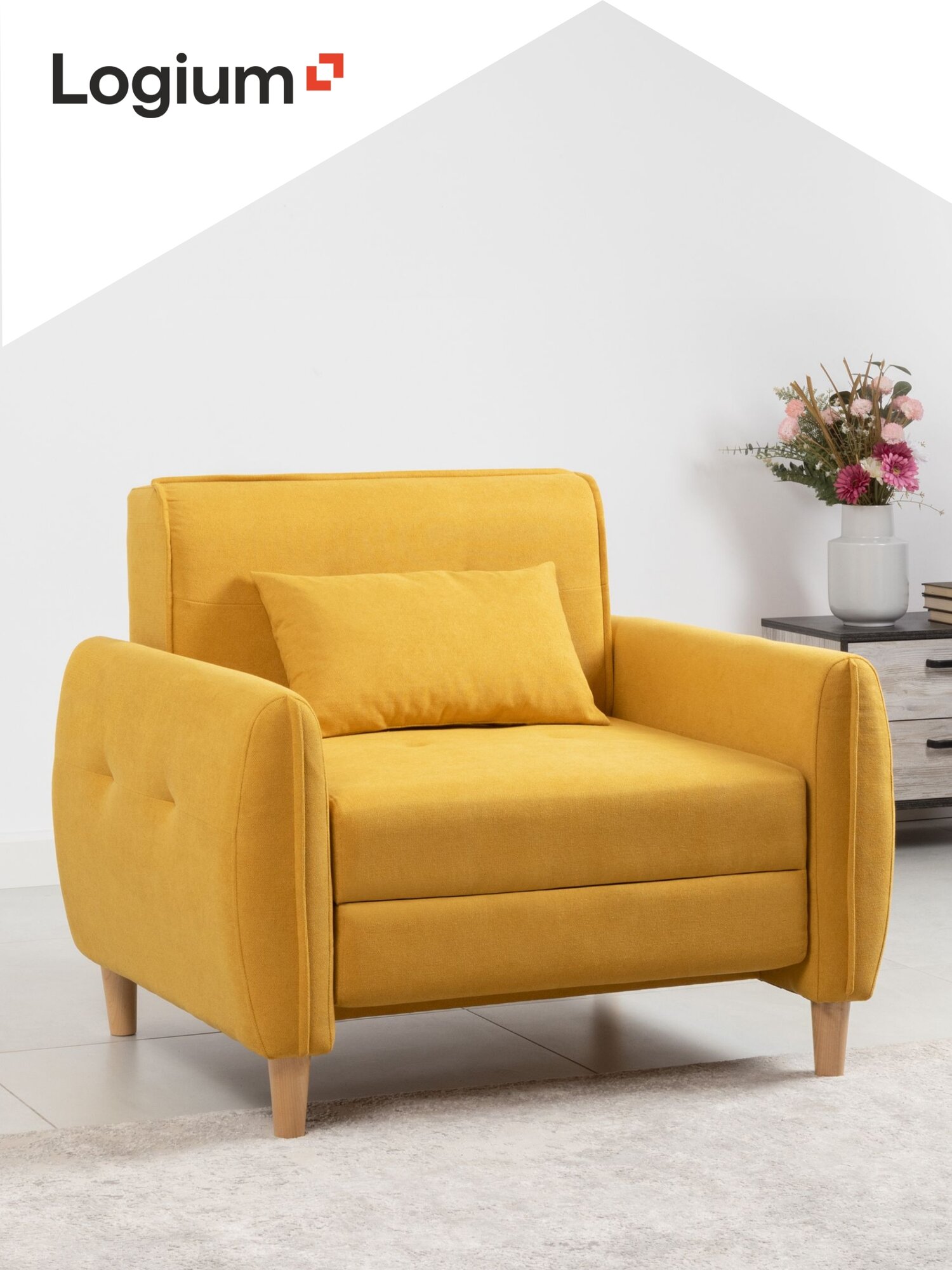 Кресло-кровать Ханна 04.05 Арт. ТК 1384 Омега 56 (горчичный)