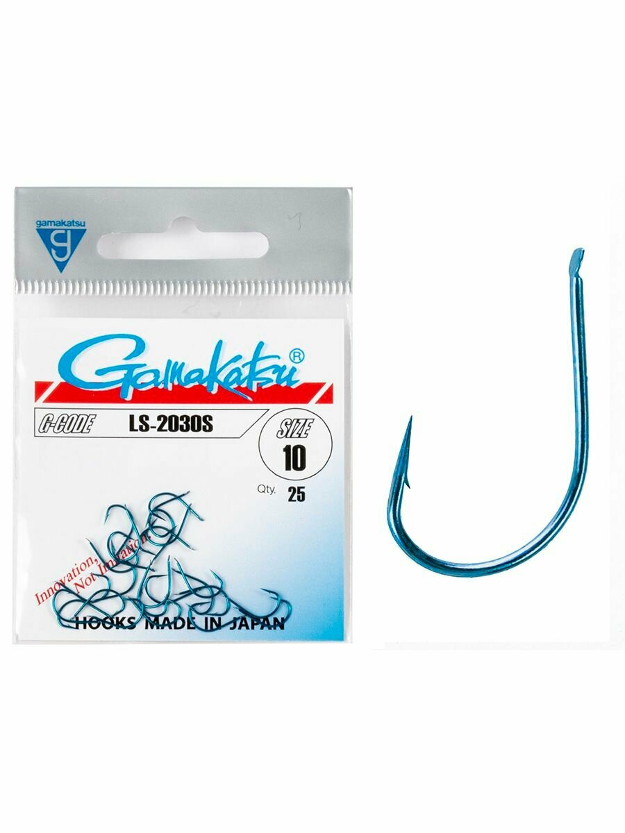 Крючки Gamakatsu LS-2030S HOOKS BLUE размер 10 (упк.25шт.)