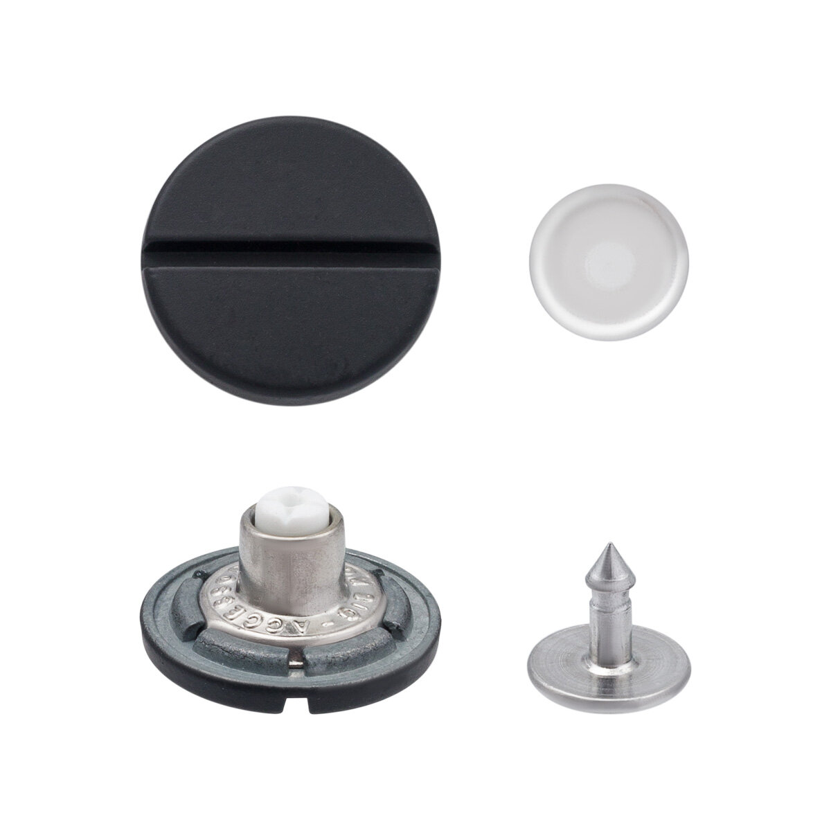 Пуговицы для джинсов 19 мм, 20 шт 'Винт' на фиксированной ножке с гвоздем (черный матовый), BIG