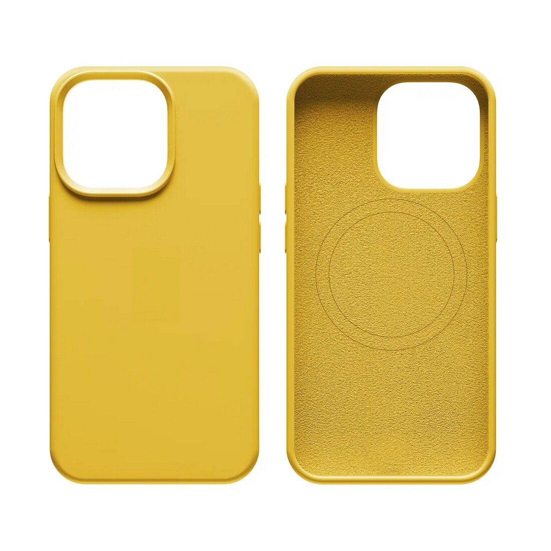 Чехол для Айфона 13 Pro Leather Case 6.1", магнитный, без логотипа, искусственная кожа, желтый