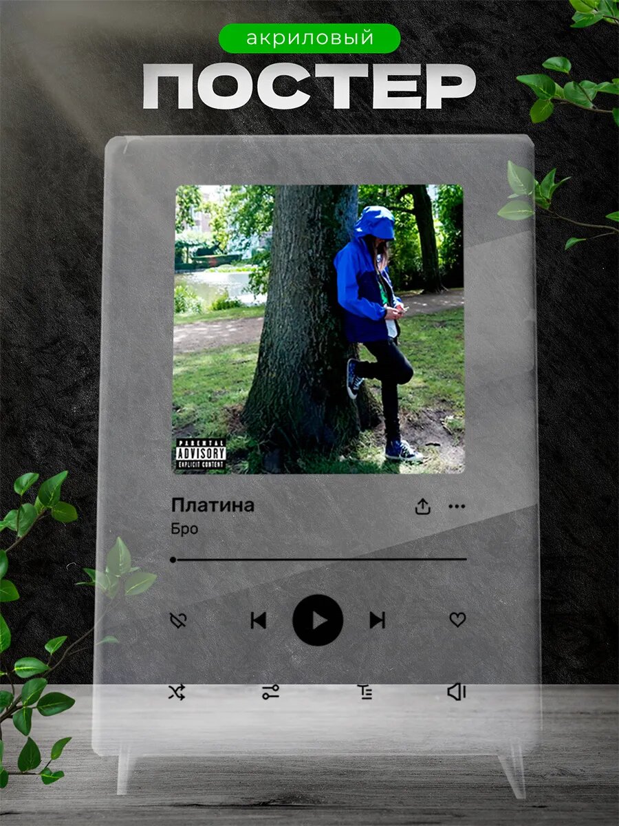 Акриловый постер, открытка на подставке с цветным принтом Платина Бро