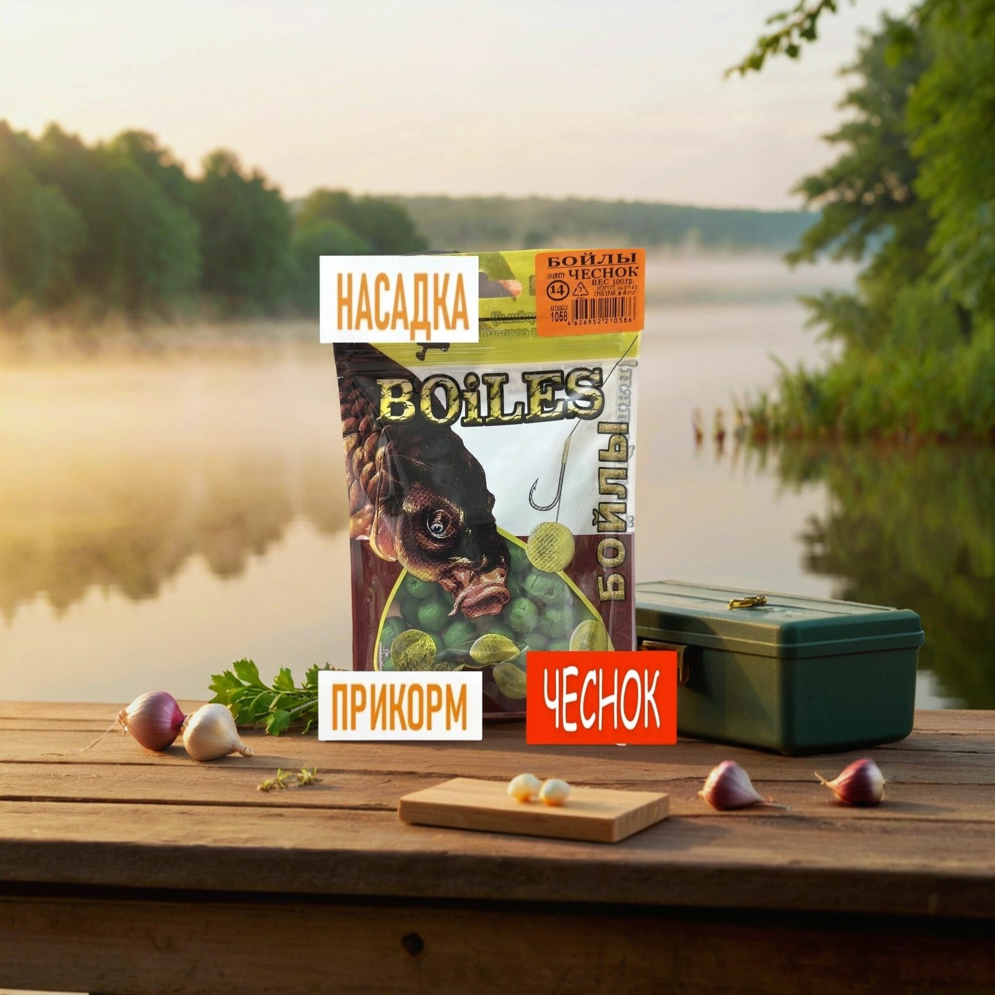Бойлы для рыбалки растворимые чеснок 14мм