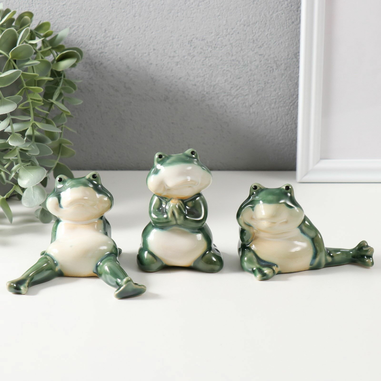 Фигурка керамика "Смешной лягушонок", 6.5x9.5x13, форма фигуры: лягушка, жаба