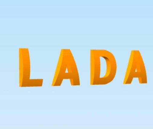 Шильдик "LADA" от 3D print, ABS пластик, оригинальный шрифт, матовый, 1 шт