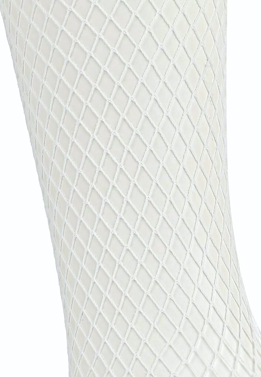 Чулки женские Le Frivole с кружевной резинкой, мелкая сетка, белые, размер S/M
